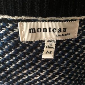 Monteau | Sweaters | Monteau Black White Poncho Wrap Os | Poshmark